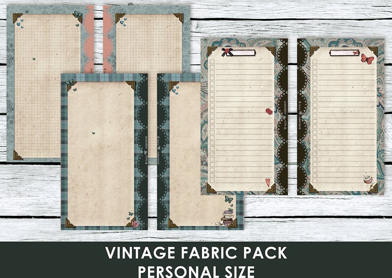 Vintage Fabric....planner Pack in PERSONAL Size - Etsy