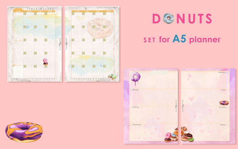 Donuts _ Printable Planner Pack _ for A5 Planner - Etsy