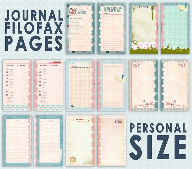 Printable Journal Pages for Filofax Personal Size - Etsy
