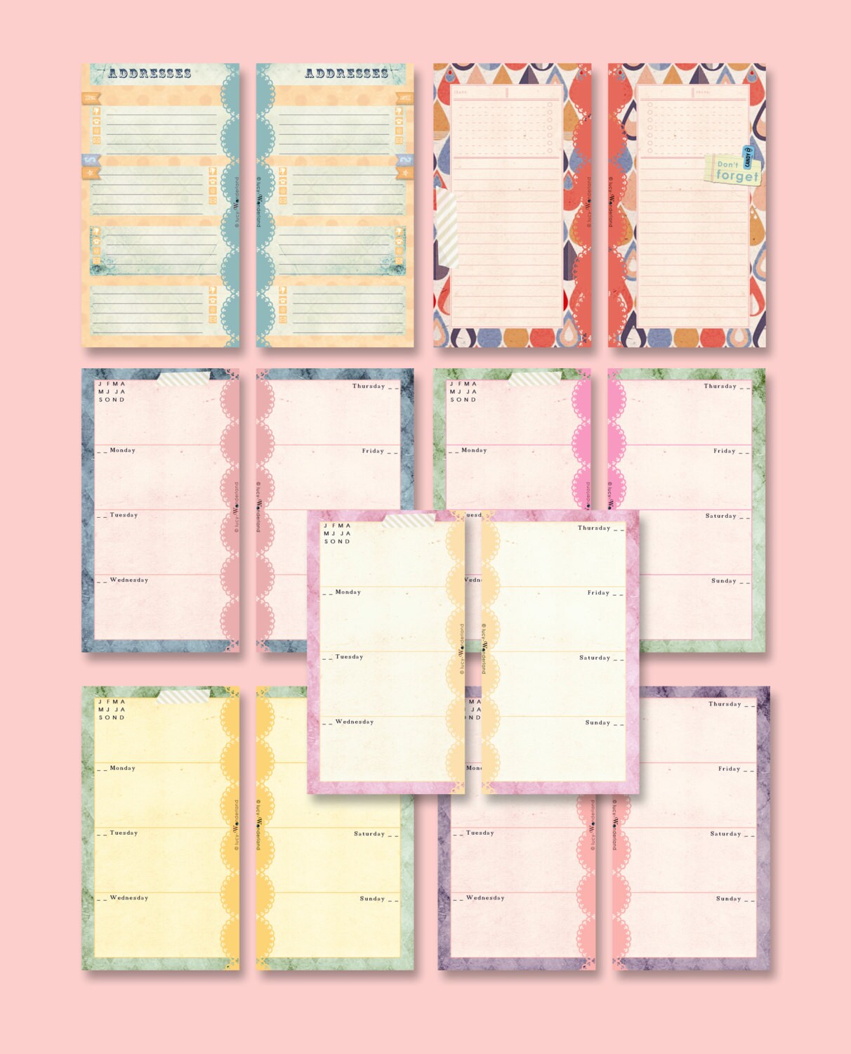 Printable Agenda Pack PERSONAL Size | Etsy