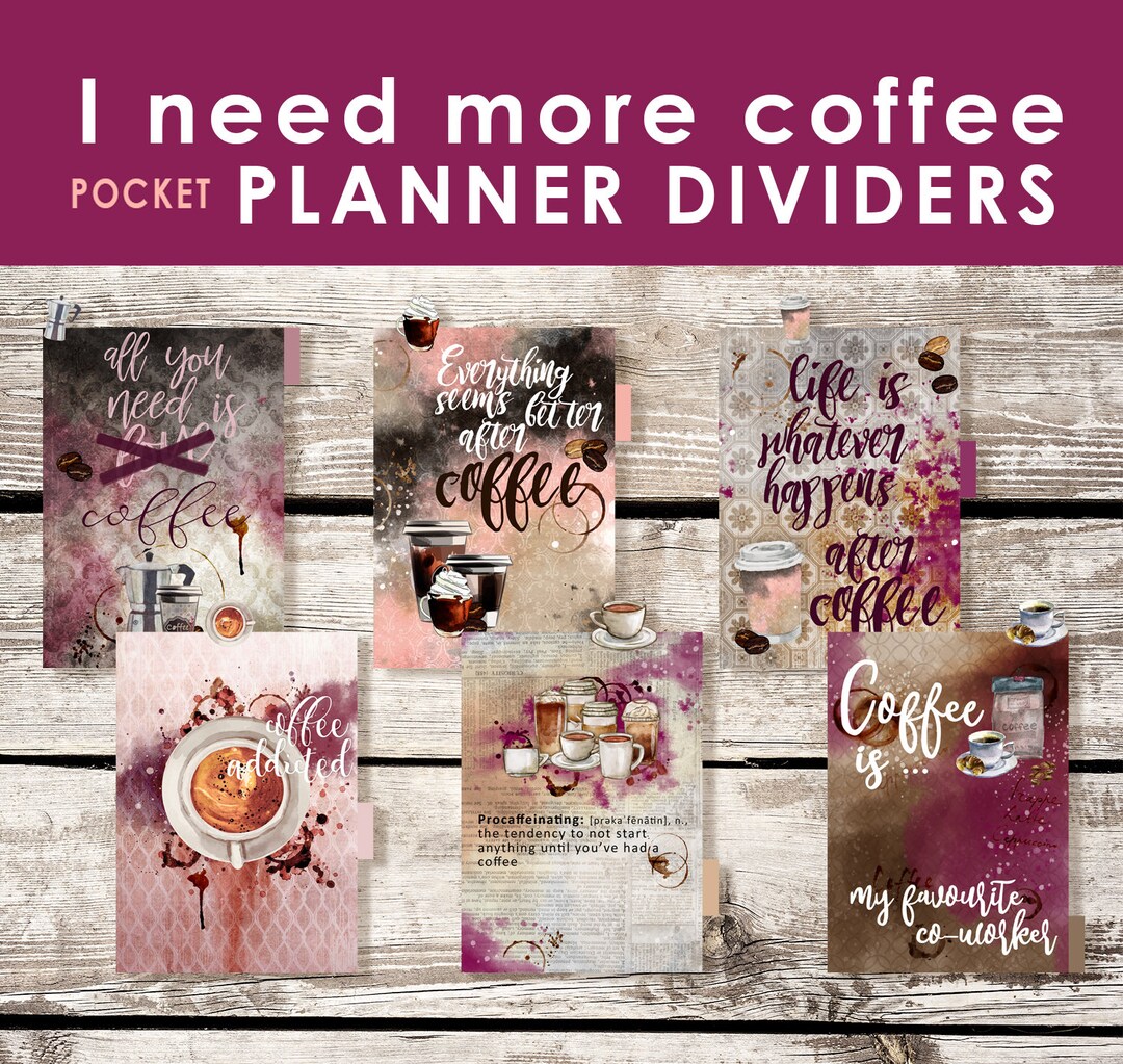 Coffee...dividers for POCKET PLANNER - Etsy