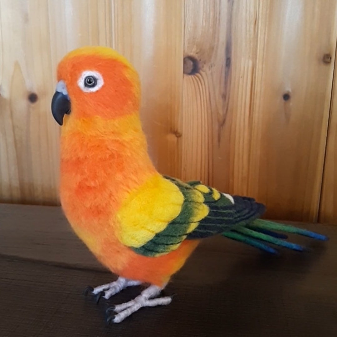 Sun Conure Needle Felted Wool Sculpture - Etsy