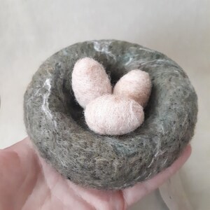 Needle Felted Wool Bird Nest With Three Eggs - Etsy UK