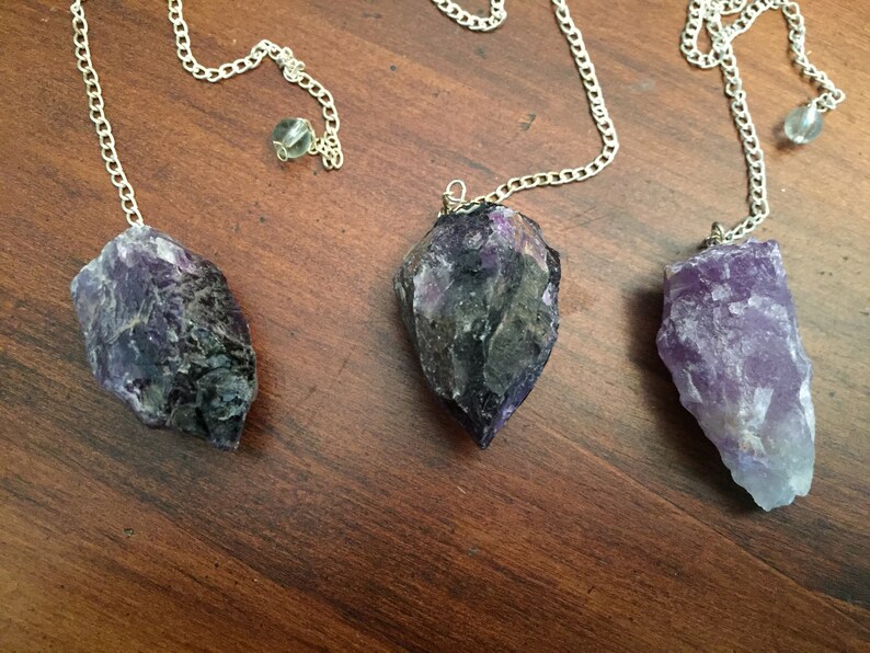 Amethyst Rough Stone Pendulum With Clear Quartz Ball Dowsing - Etsy