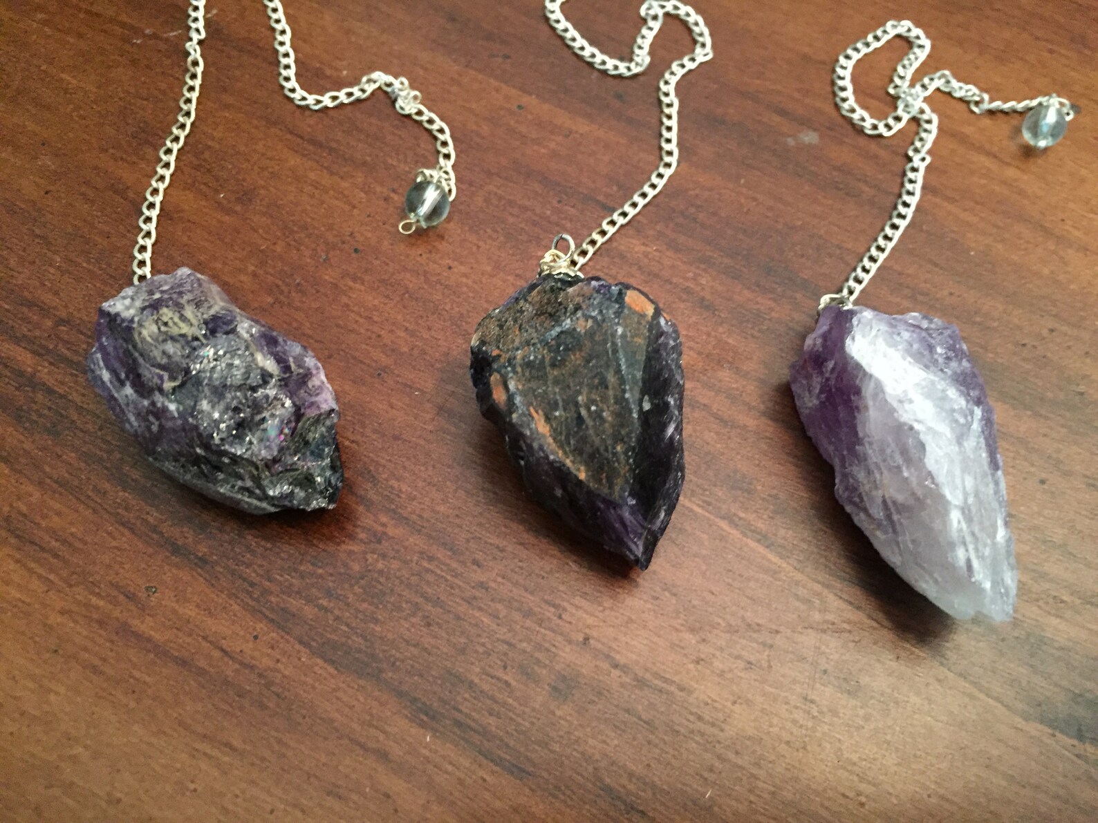 Amethyst Rough Stone Pendulum With Clear Quartz Ball Dowsing - Etsy