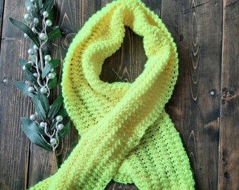 Neon Yellow Scarf - Etsy