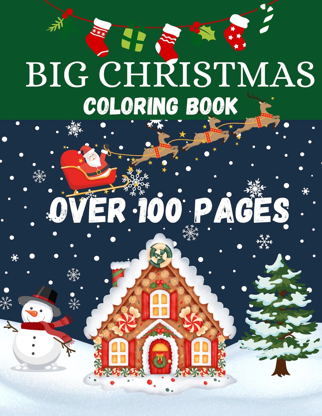 Ebook Big Christmas Coloring Book Over 100 Pages Festive Coloring Book ...