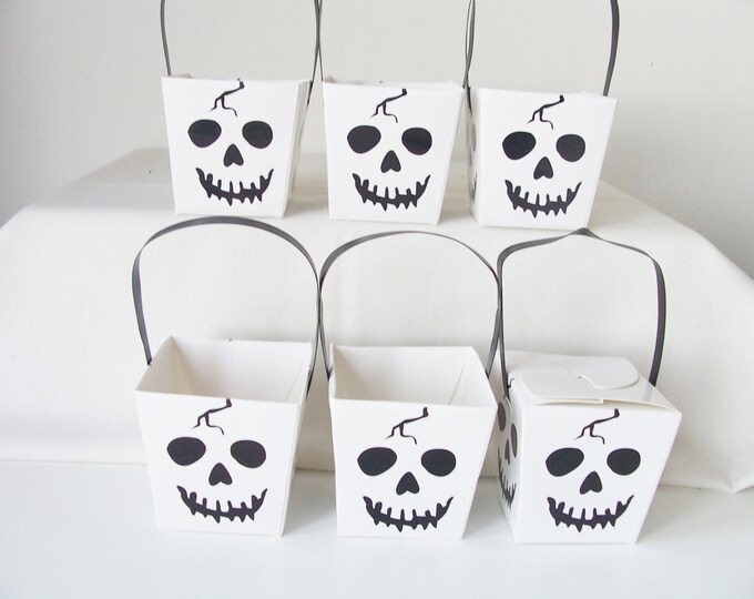 6 Skull Halloween Party Favour Boxes Halloween Treat Boxes Halloween ...