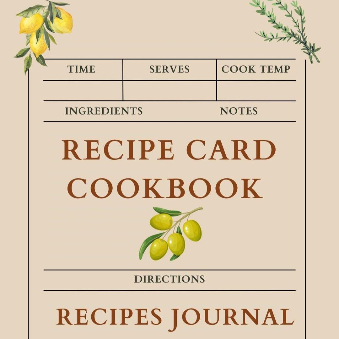 Template - Recipe Card Journal Cookbook - Your Favorite Recipes/pass ...