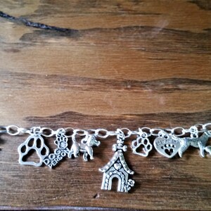 Dog Themed Charm Bracelet Dogs Metal Charm Bracelet | Etsy