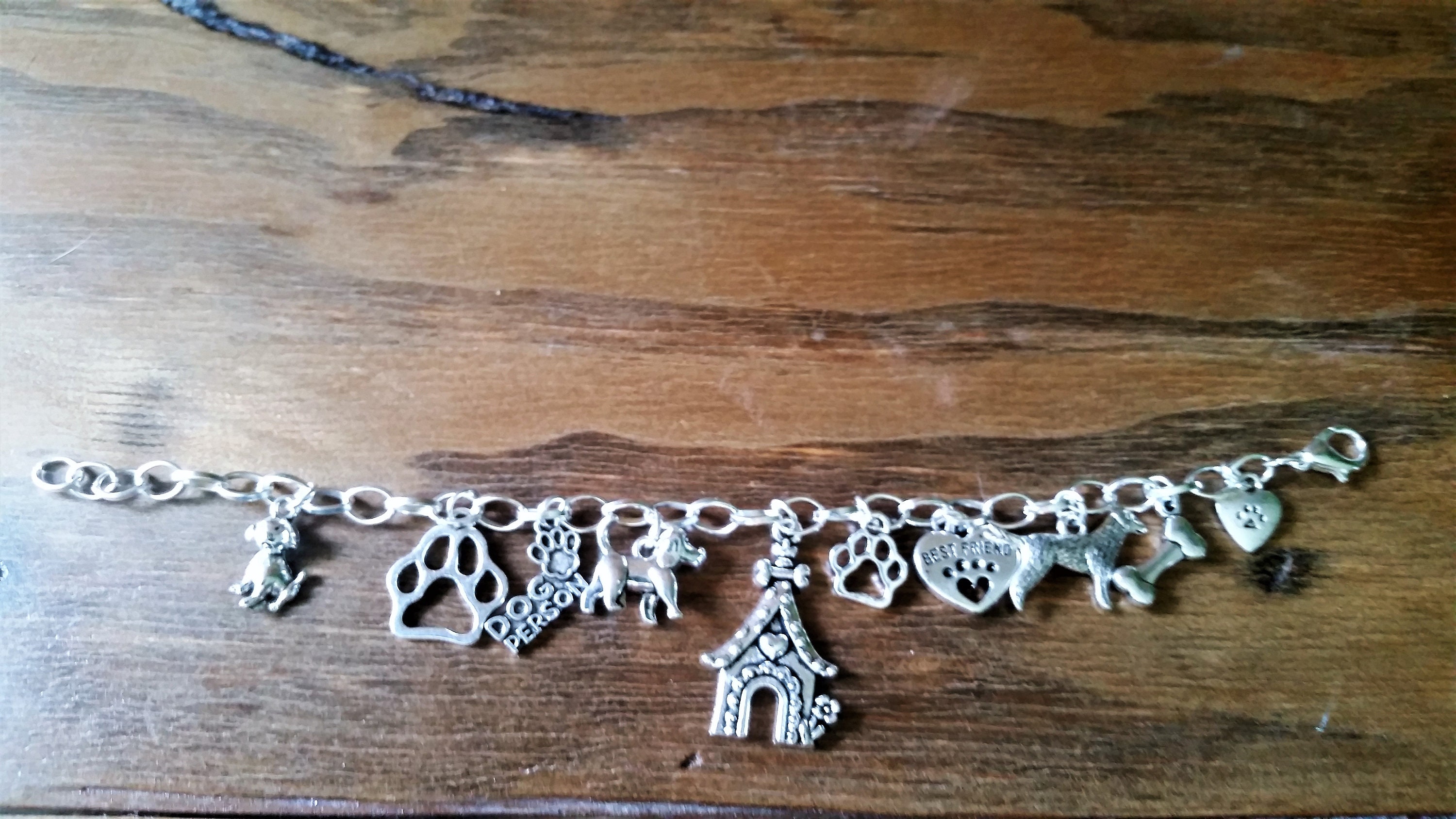 Dog Themed Charm Bracelet Dogs Metal Charm Bracelet | Etsy