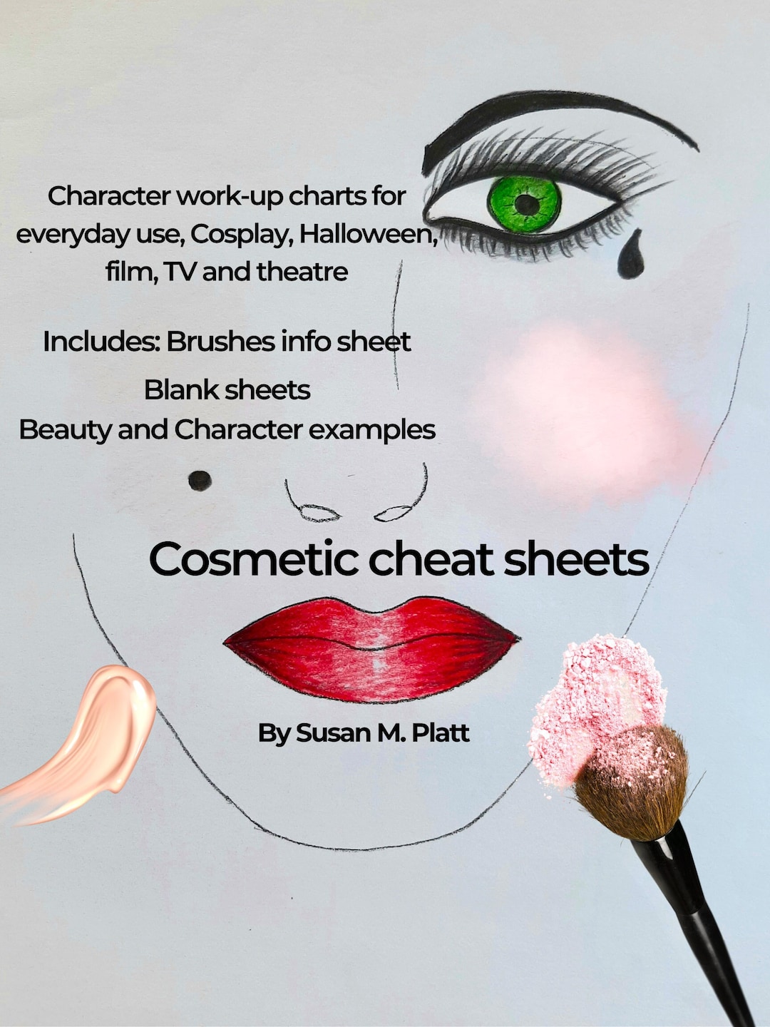 Ebook Cosmetic Cheat Sheets Booklet Cosplay/halloween/bridal Make-up ...