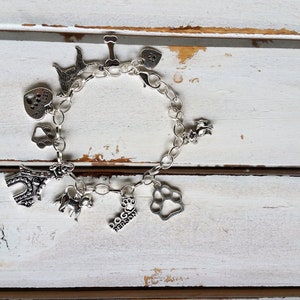 Dog Themed Charm Bracelet Dogs Metal Charm Bracelet | Etsy