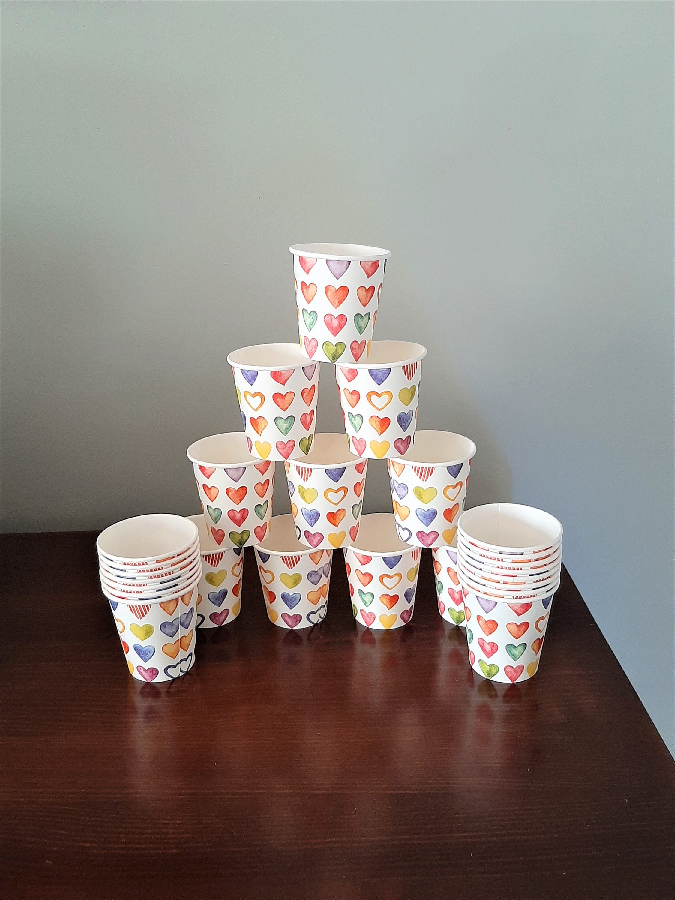 50 Heart 3oz/89ml Mini Cups Kids Party Cups Wedding Mini - Etsy
