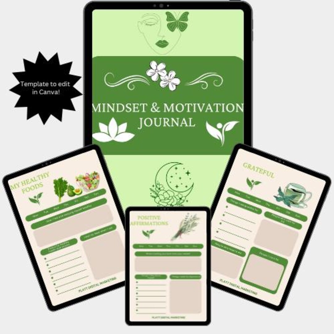 Ebook - Mindset and Motivation Journal - Mental Health/wellness Journal ...