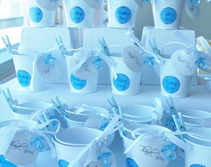 16 Baby Boy Miniature Keepsake Buckets Blue Baby Boy Shower - Etsy
