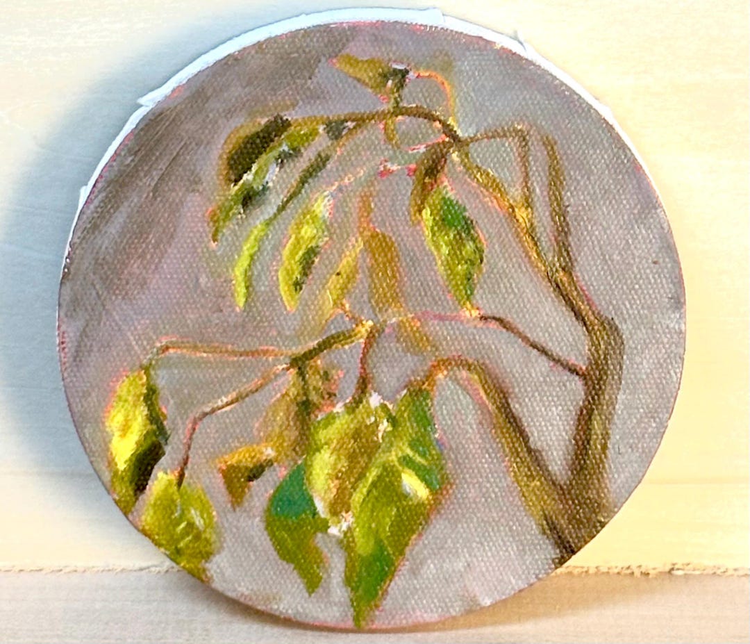 Small Oil Painting Still Life Tree bow/bough - Etsy