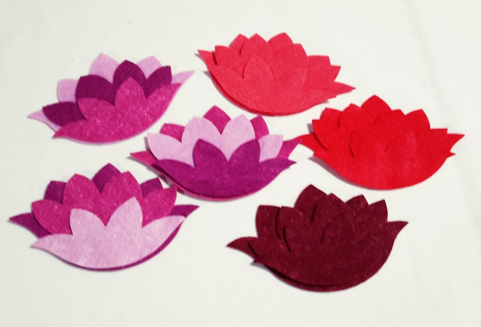 Felt Flowers 30 Piece 6 Set Felt Lotus Flowers Felt Die - Etsy