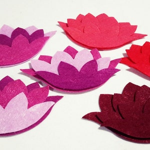 Felt Flowers 30 Piece 6 Set Felt Lotus Flowers Felt Die - Etsy