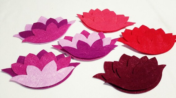 Felt Flowers 30 Piece 6 Set Felt Lotus Flowers Felt Die - Etsy