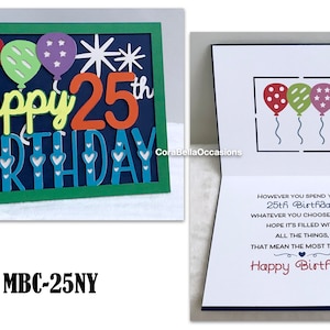 MILESTONE BIRTHDAY CARD: 25th Birthday Greeting Card - Happy 25th ...