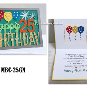 MILESTONE BIRTHDAY CARD: 25th Birthday Greeting Card - Happy 25th ...