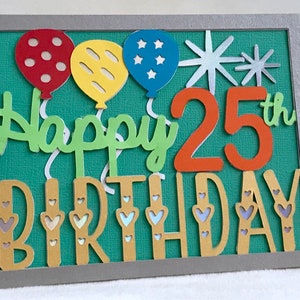 MILESTONE BIRTHDAY CARD: 25th Birthday Greeting Card - Happy 25th ...