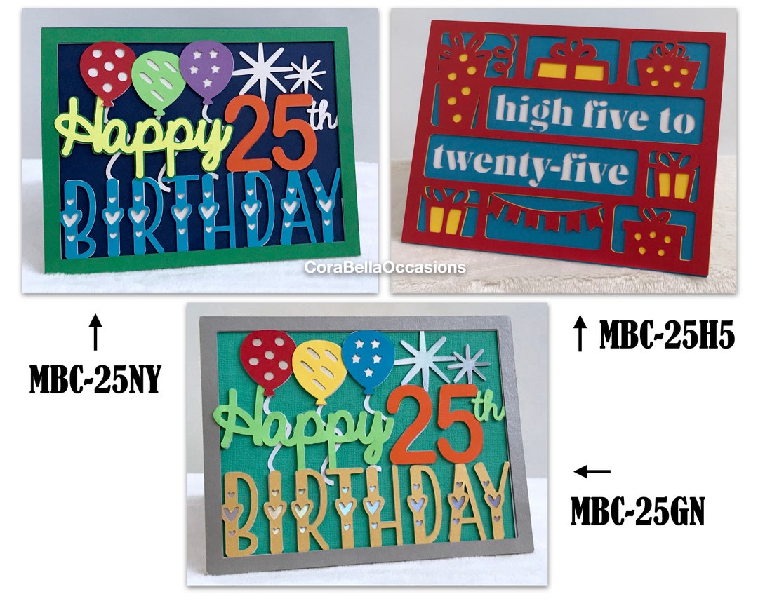 MILESTONE BIRTHDAY CARD: 25th Birthday Greeting Card Happy 25th ...
