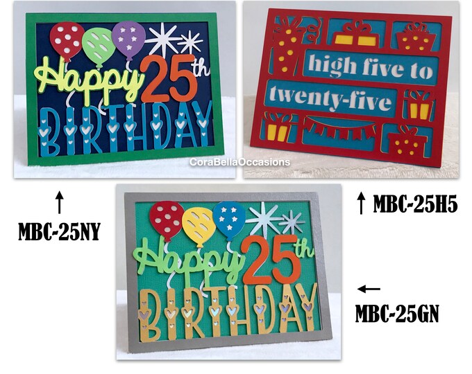 MILESTONE BIRTHDAY CARD: 25th Birthday Greeting Card Happy - Etsy