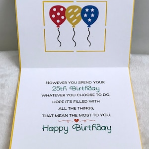 MILESTONE BIRTHDAY CARD: 25th Birthday Greeting Card - Happy 25th ...