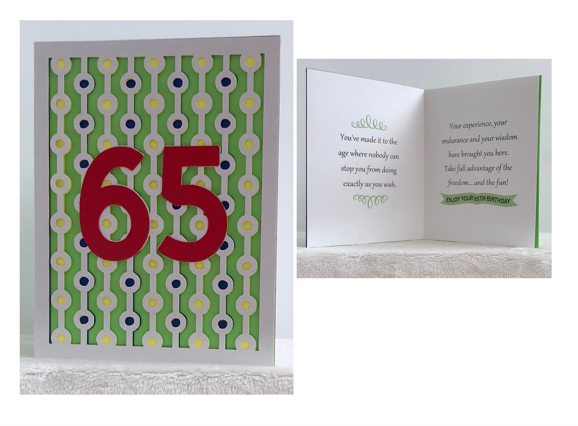 MILESTONE BIRTHDAY CARD: 65th Birthday Greeting Card Happy - Etsy