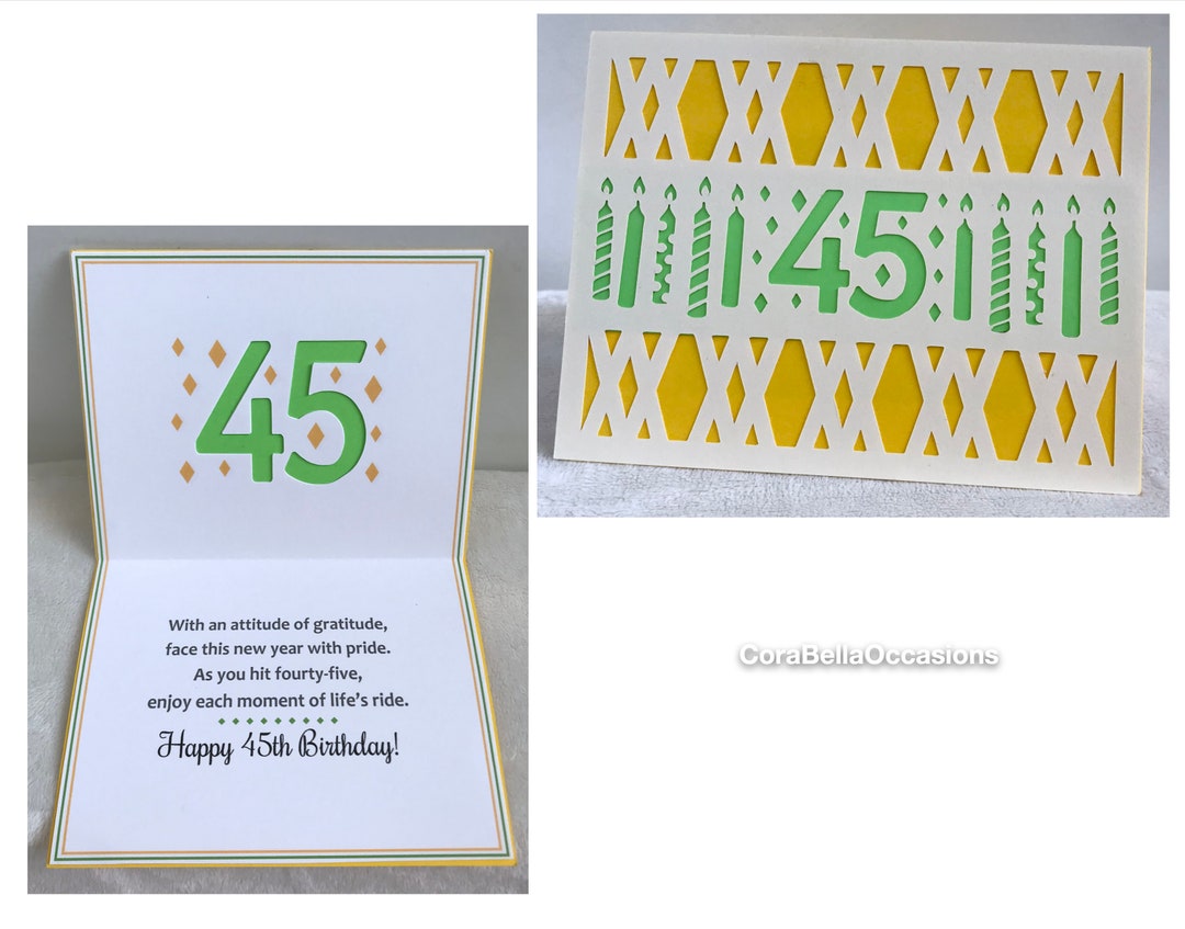 MILESTONE BIRTHDAY CARD: 45th Birthday Greeting Card - Happy 45th ...