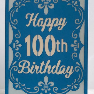 MILESTONE BIRTHDAY CARD: 100th Birthday Greeting Card - Happy 100th ...