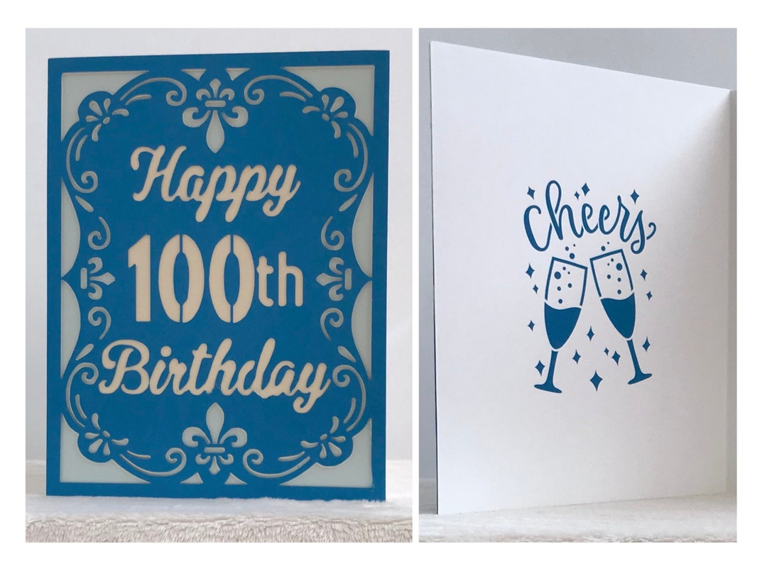 MILESTONE BIRTHDAY CARD: 100th Birthday Greeting Card - Happy 100th ...