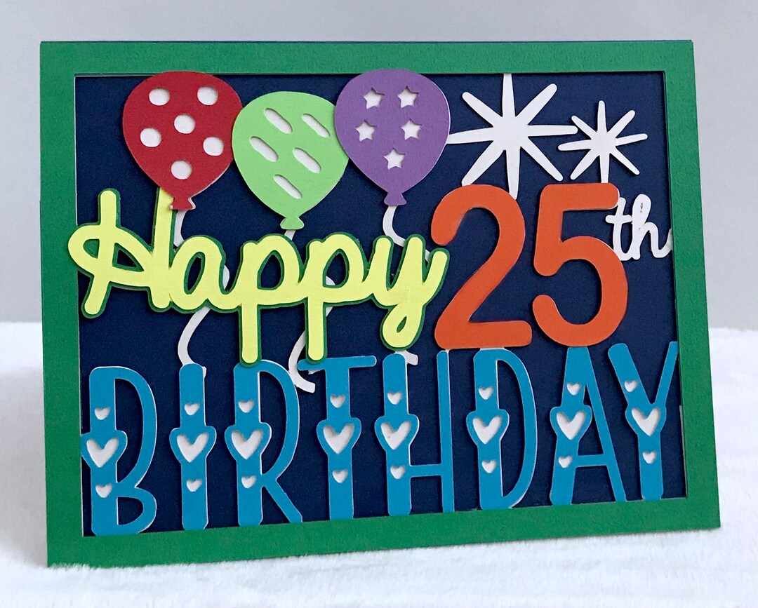 MILESTONE BIRTHDAY CARD: 25th Birthday Greeting Card - Happy 25th ...