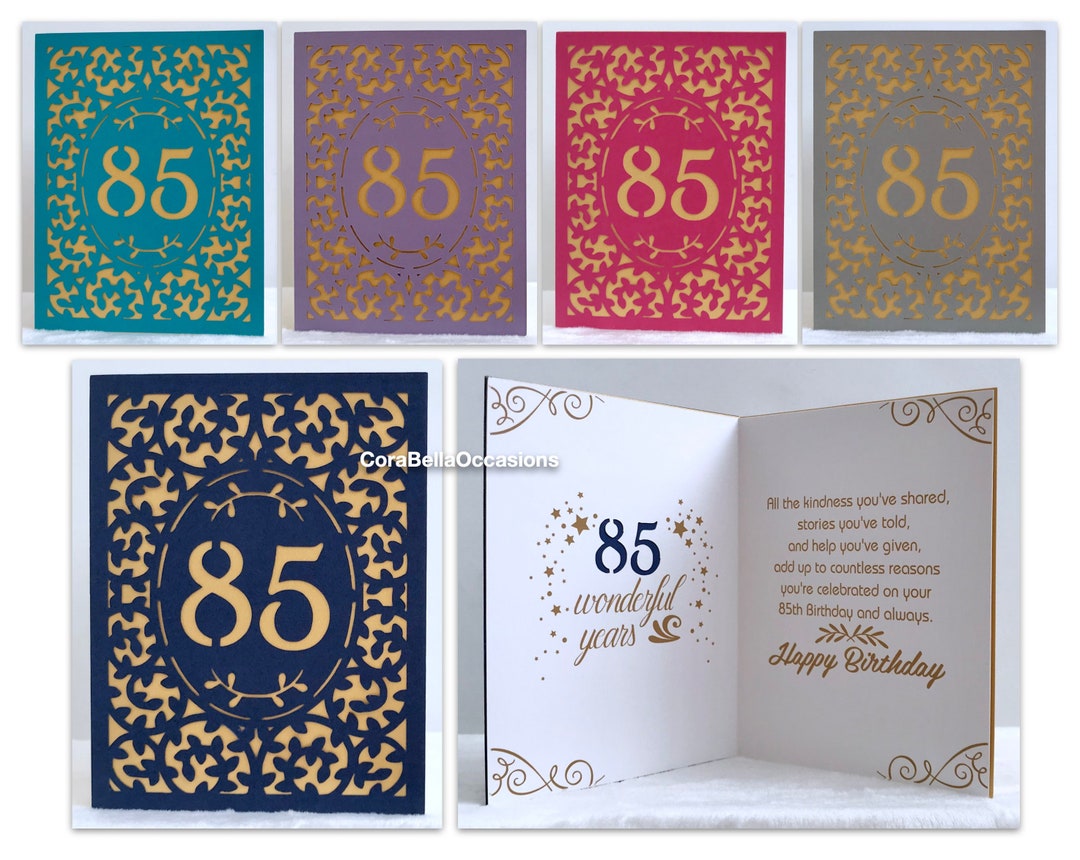 MILESTONE BIRTHDAY CARD: 85th Birthday Greeting Card - Happy 85th ...