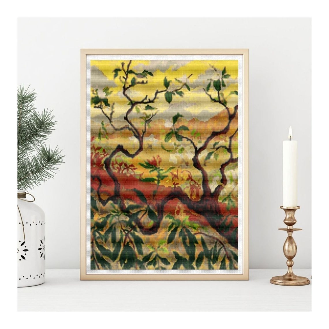 Japanese Style Landscape Cross Stitch Pattern Asian Cross - Etsy