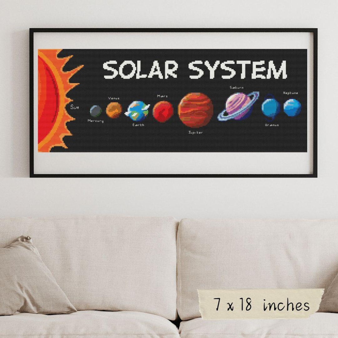Solar System Cross Stitch Pattern, Planet, Astronomy, Space Embroidery ...