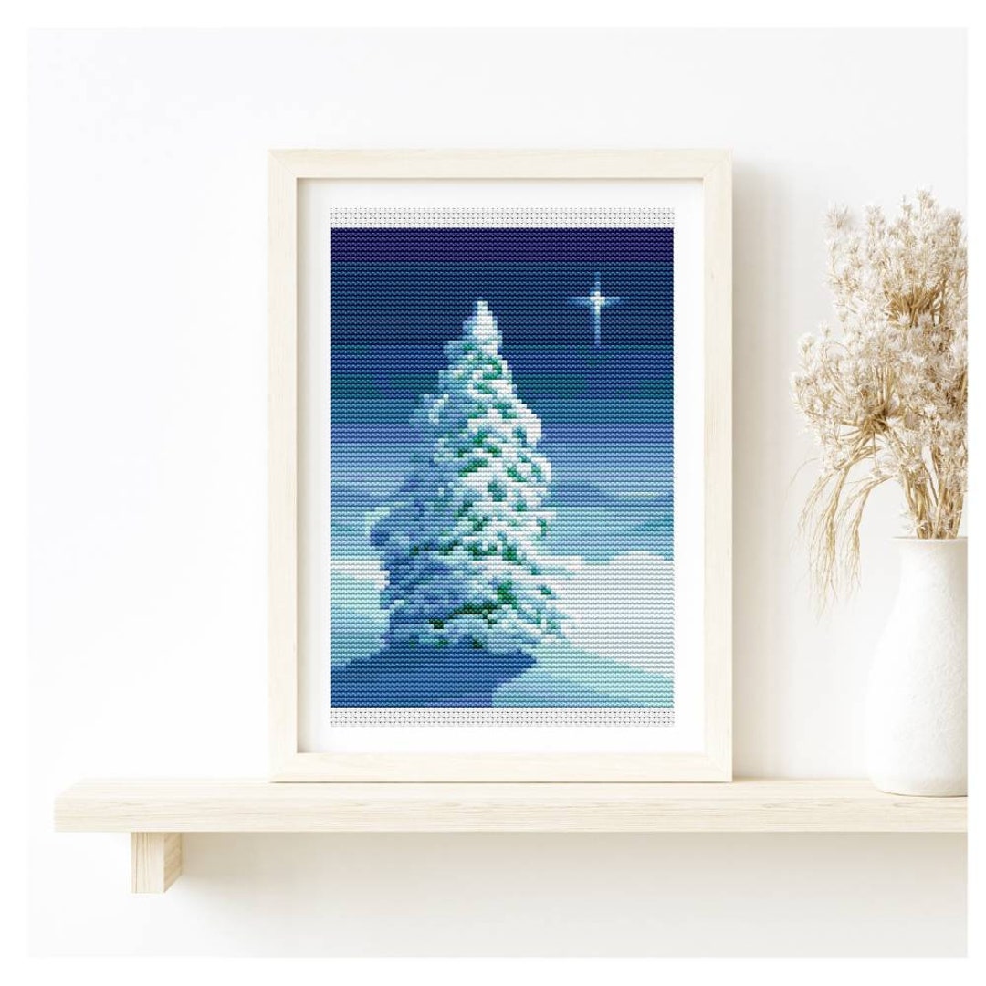 PATTERN PDF Winter Tree Cross Stitch Pattern, Holiday Embroidery Chart ...