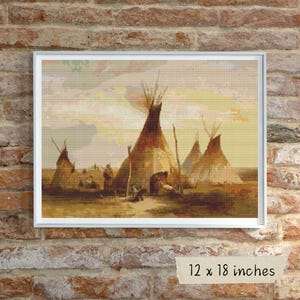 Cross Stitch Pattern Sioux Teepee, Native American Embroidery Chart ...