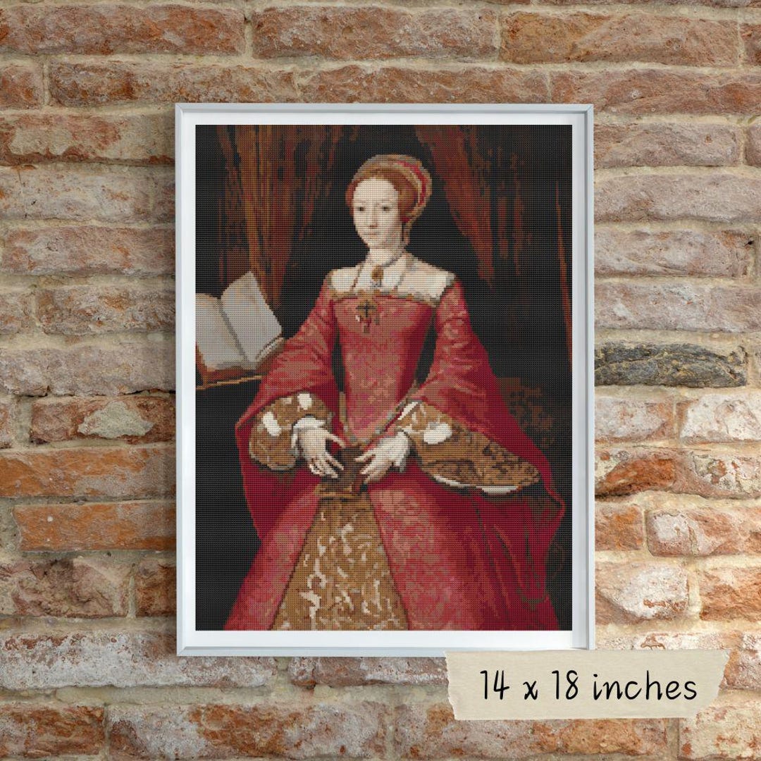 Portrait of Elizabeth I as a Princess Cross Stitch Kit, William Scrots ...