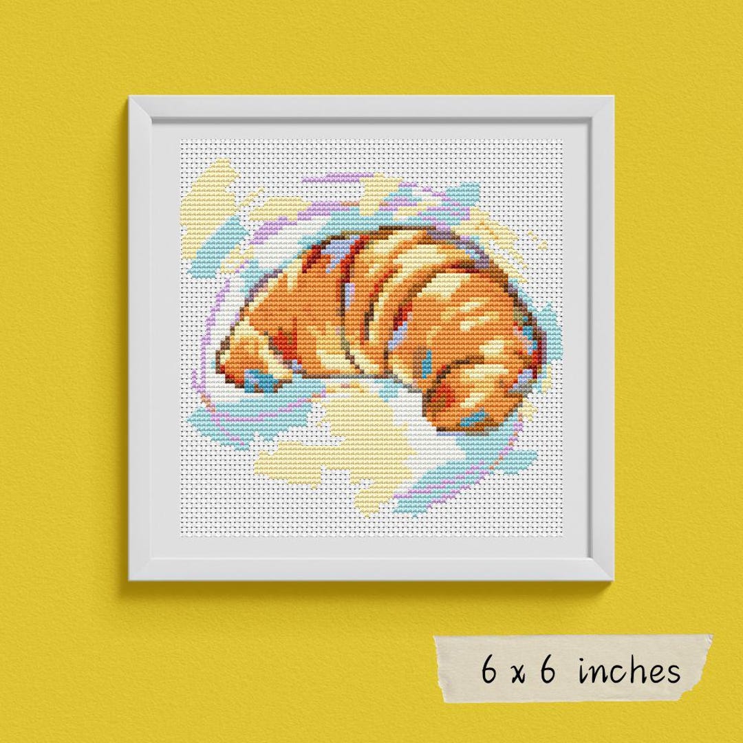 Croissant Cross Stitch Pattern PDF, Kitchen Series, Food Embroidery - Etsy