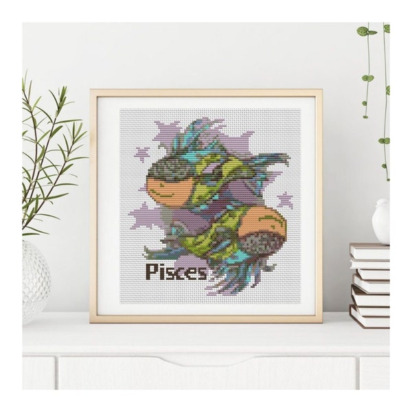 Pisces Cross Stitch - Etsy