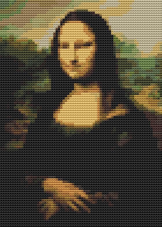Mona Lisa Mini Cross Stitch Pattern, Leonardo Da Vinci, Art Embroidery ...