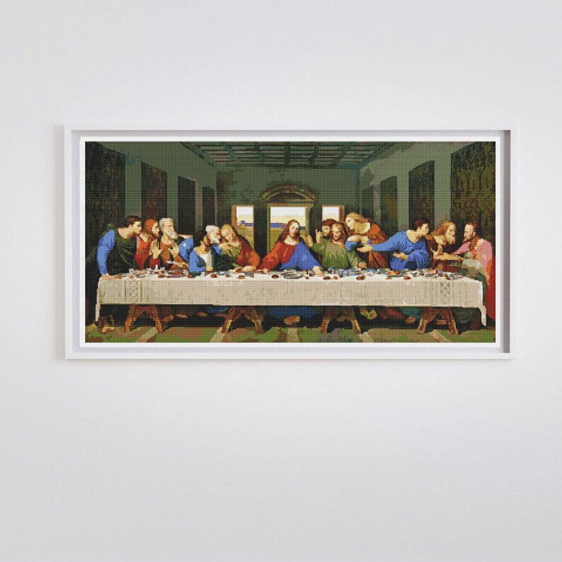 The Last Supper Cross Stitch Pattern Jesus Christ Cross - Etsy