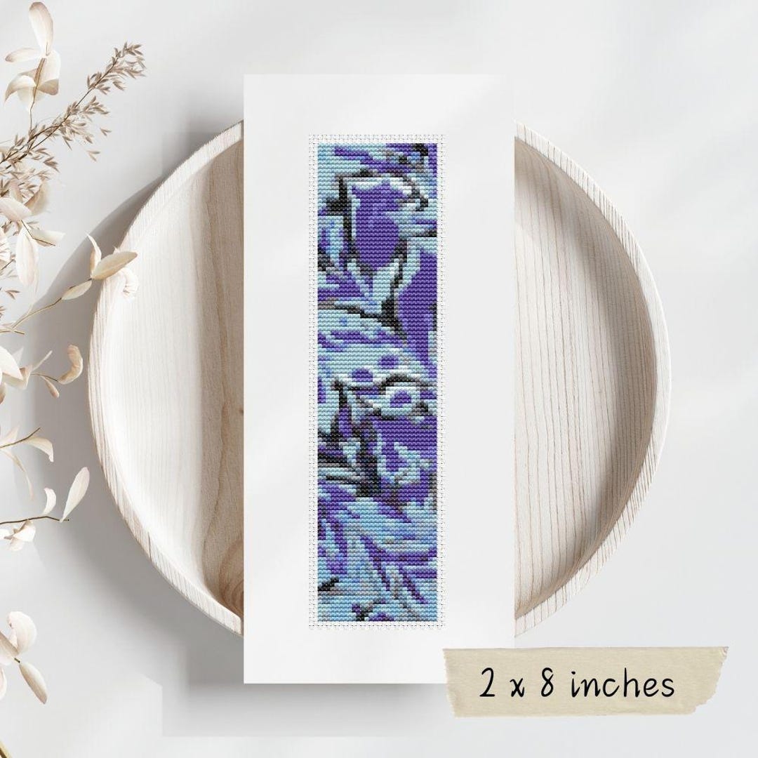 Violet Currents Bookmark Cross Stitch Kit, Art Embroidery - Etsy