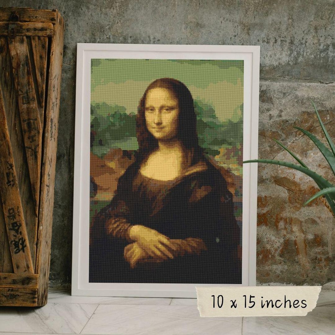 Mona Lisa Cross Stitch Kit, Leonardo Da Vinci, Art Embroidery - Etsy