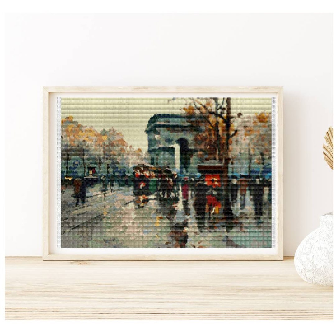 Arc De Triomphe Cross Stitch Pattern, Paris Embroidery Chart PDF ...