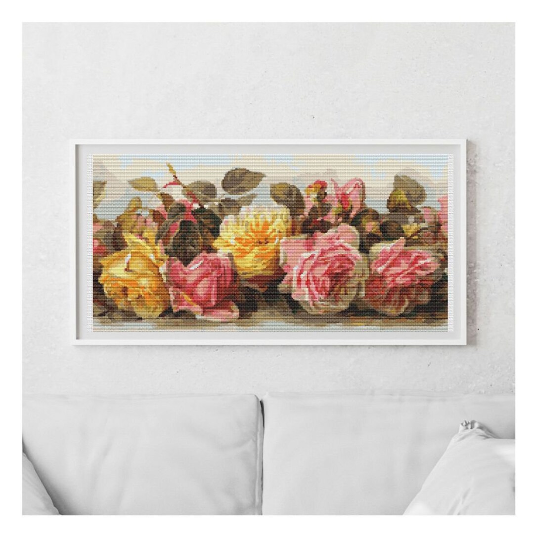 PATTERN PDF Just Too Sweet Cross Stitch Pattern, Rose Embroidery Chart ...