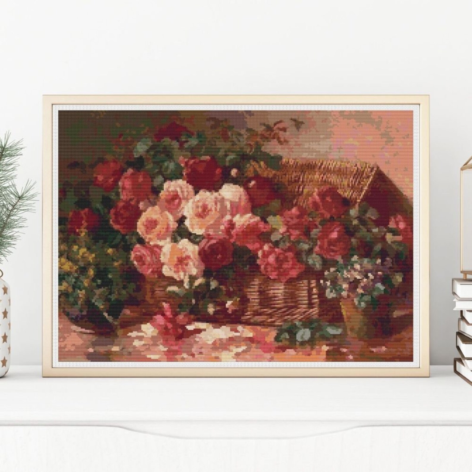 Floral Still Life Cross Stitch Pattern Roses Cross Stitch - Etsy